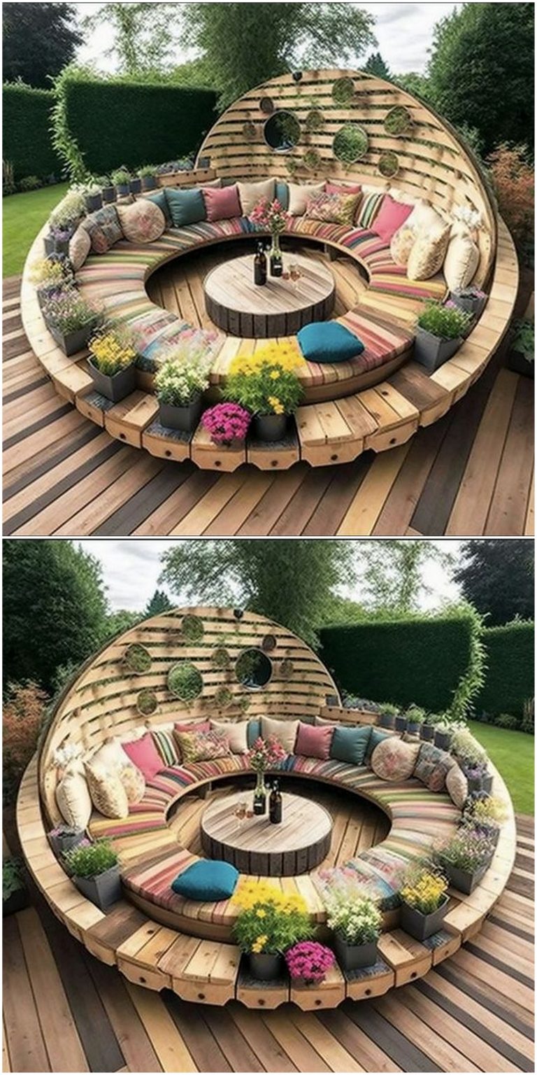 wooden garden seating designs