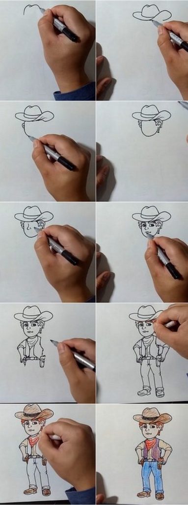 Easy Cowboy Drawing Ideas