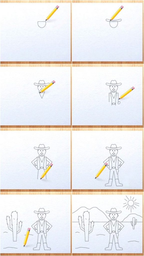 Easy Cowboy Drawing Ideas