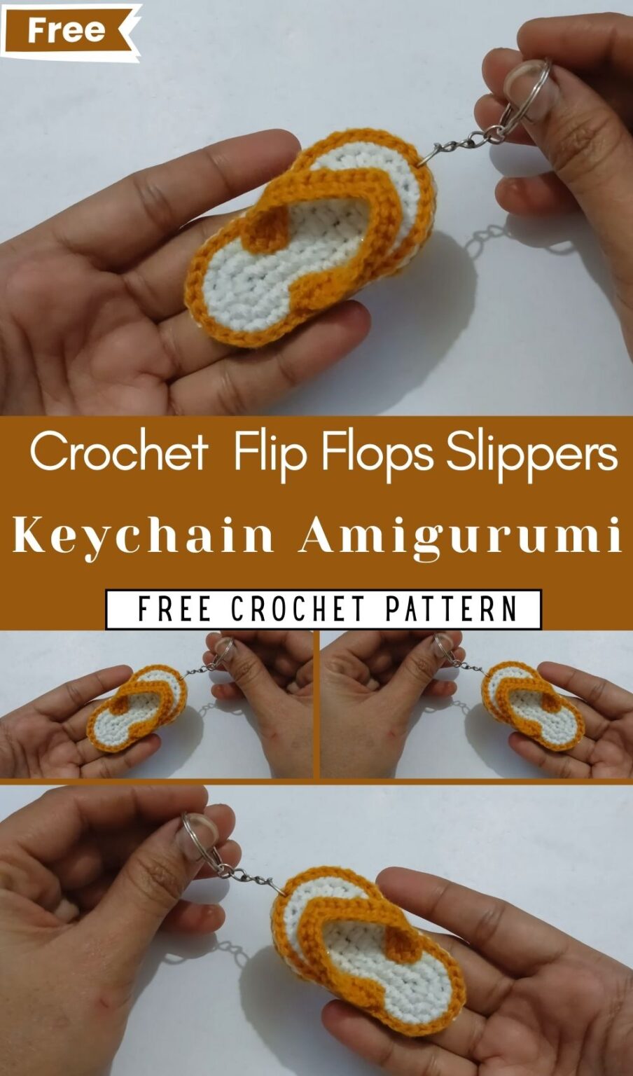 Crochet Colorful Flip-Flop Keychains Patterns