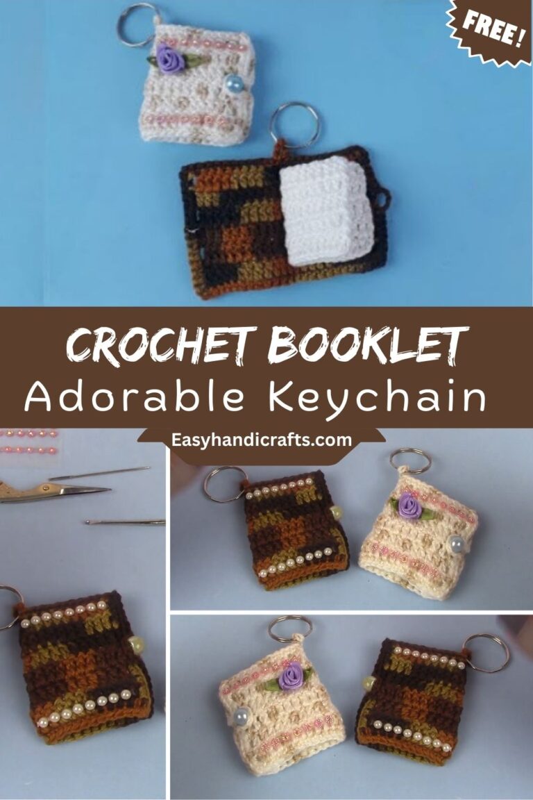 Crochet Mini Book Keychain