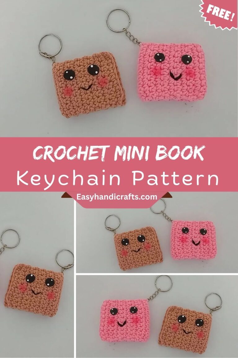 Crochet Mini Book Keychain