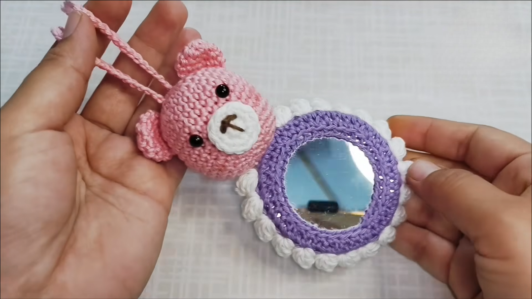 Crochet Teddy Mirror